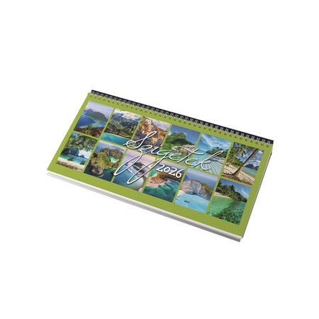 Realsystem 2026 Sziget 7971 calendar de birou verde orizontal cu ...