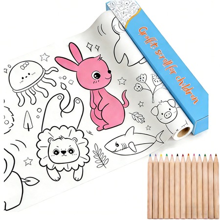 Set desen auto-adeziv pentru copii, BEEVME, lumea animalelor, 1 rola ...