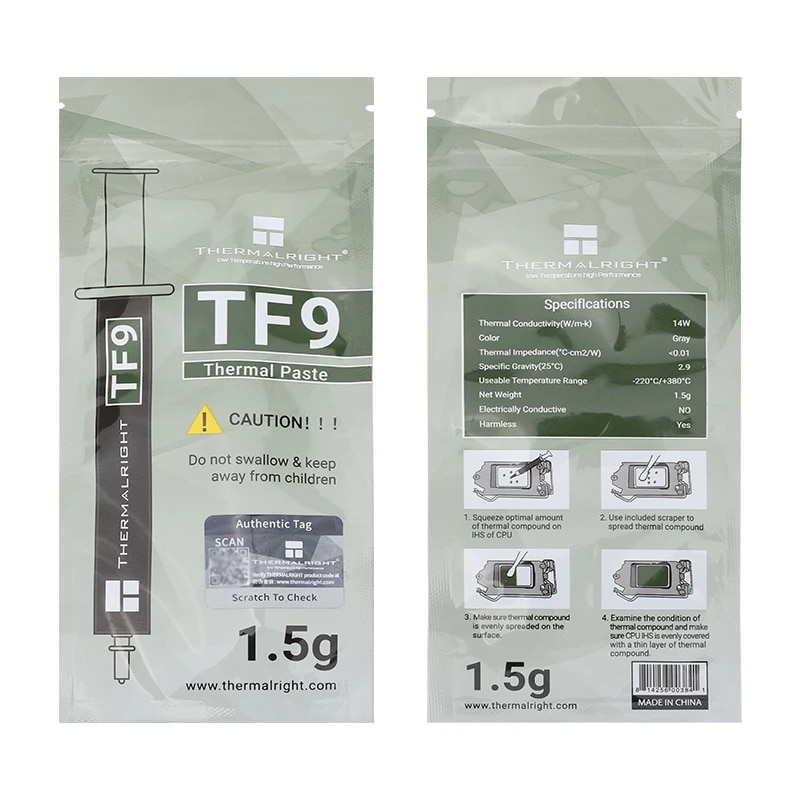 Thermalright hővezető paszta Thermal compound - TF9 1.5g - 14 W/mK ...