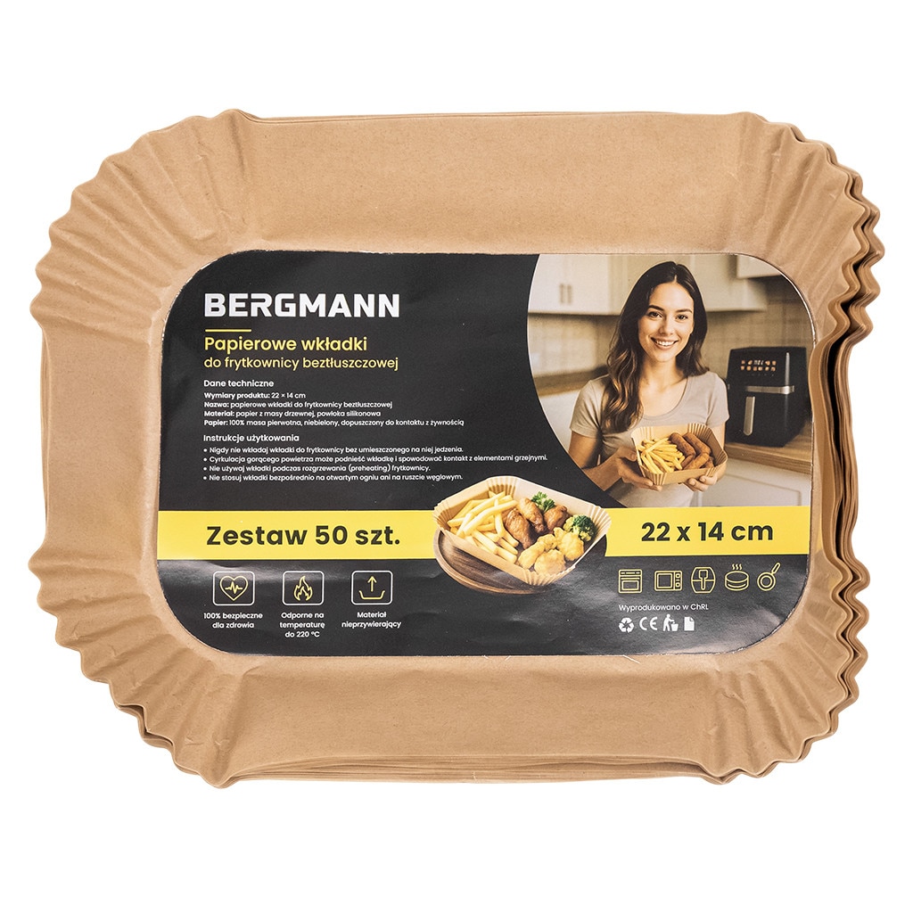 Friteuza cu aer cald BERGMANN YI, 8L, 1750W, 10 programe, touchscreen ...
