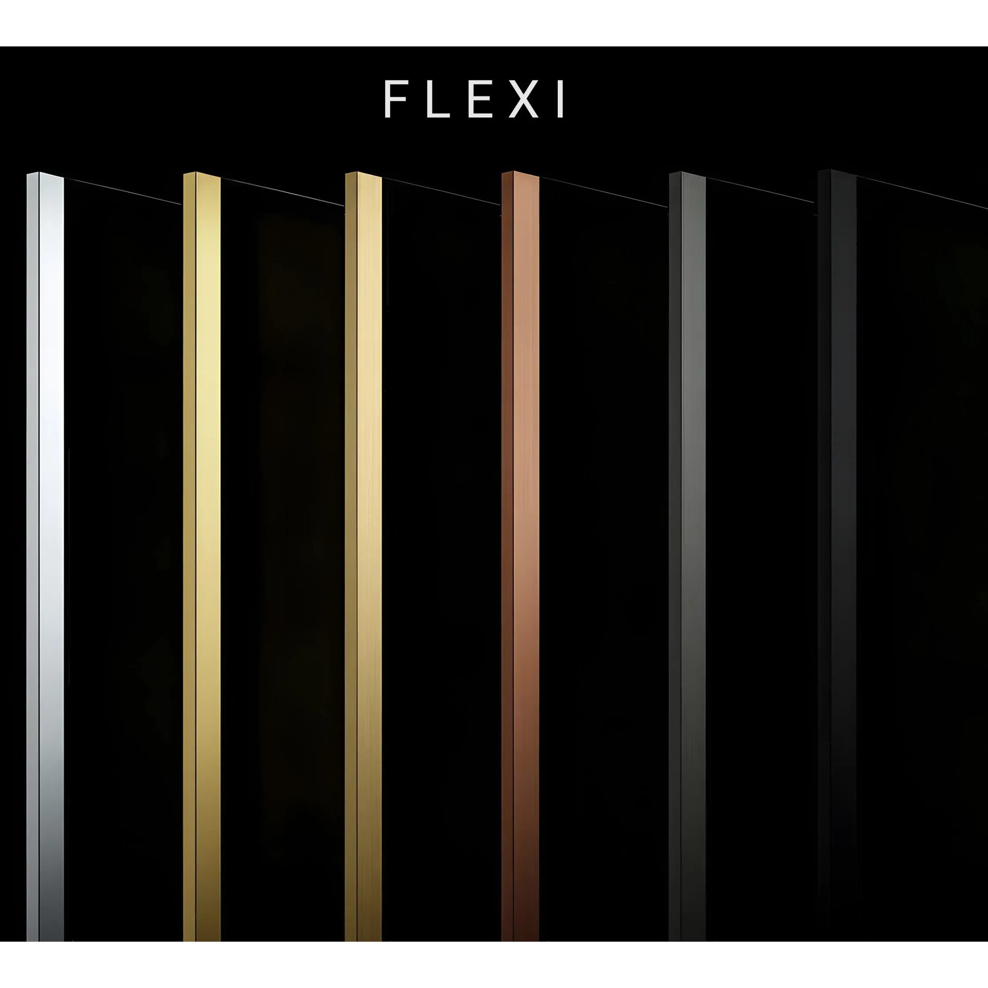 Cabina de dus Walk-in Rea Flexi Brown, cupru periat, sticla fumurie ...