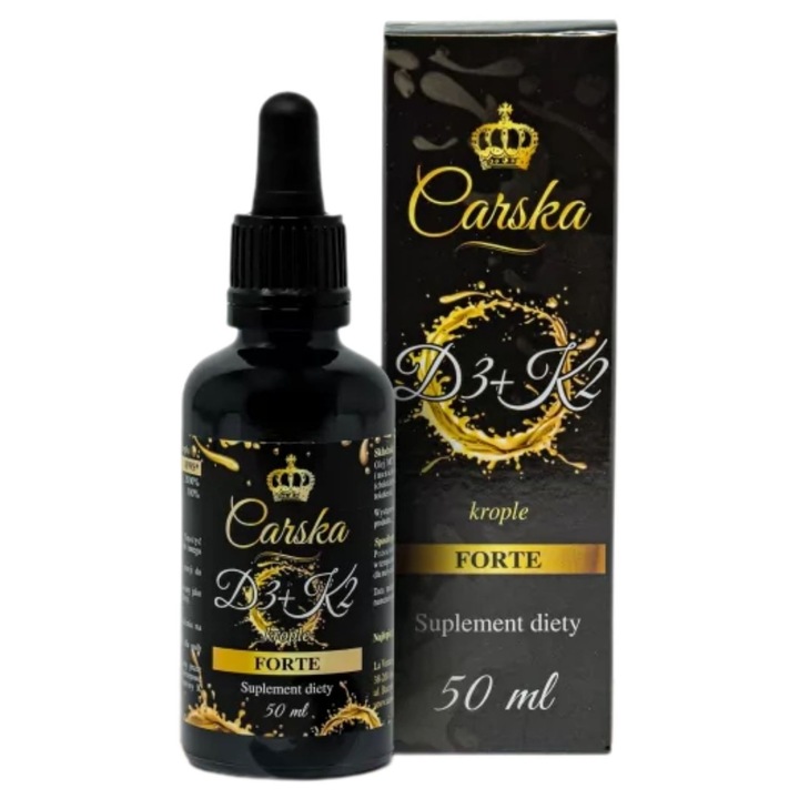 Vitamina D3 + K2 Forte, Carska 4000 UI D3, 75 mg K2, 50 ml - eMAG.ro