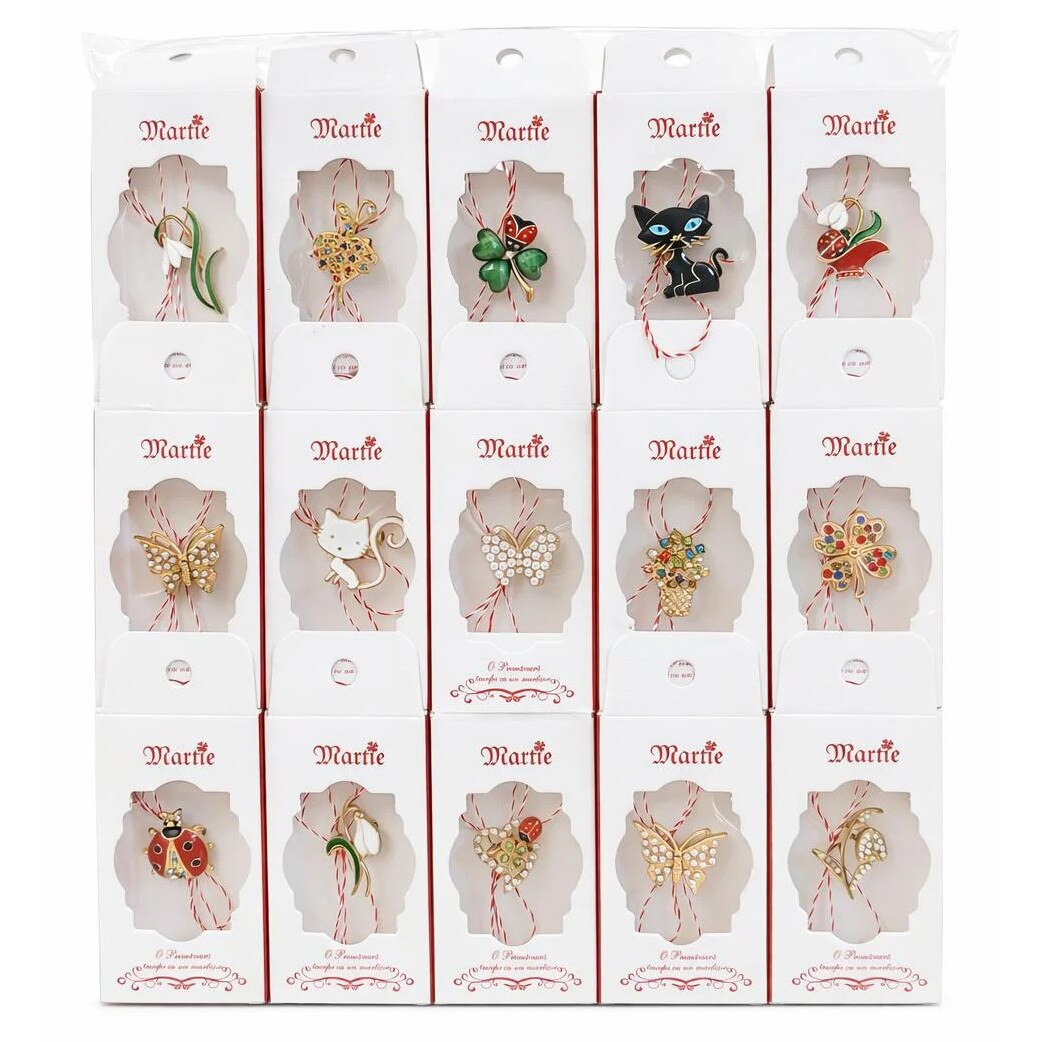 Set 30 brose martisor modele combinate, ambalaj individual, 9x5cm - eMAG.ro
