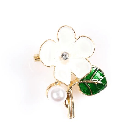 Brosa martisor floare alba cu perla - eMAG.ro