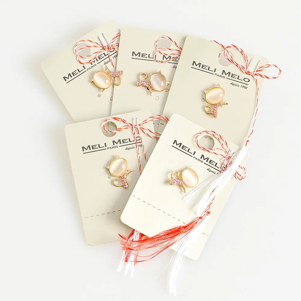 Set 5 brose martisor pisica aurie - eMAG.ro