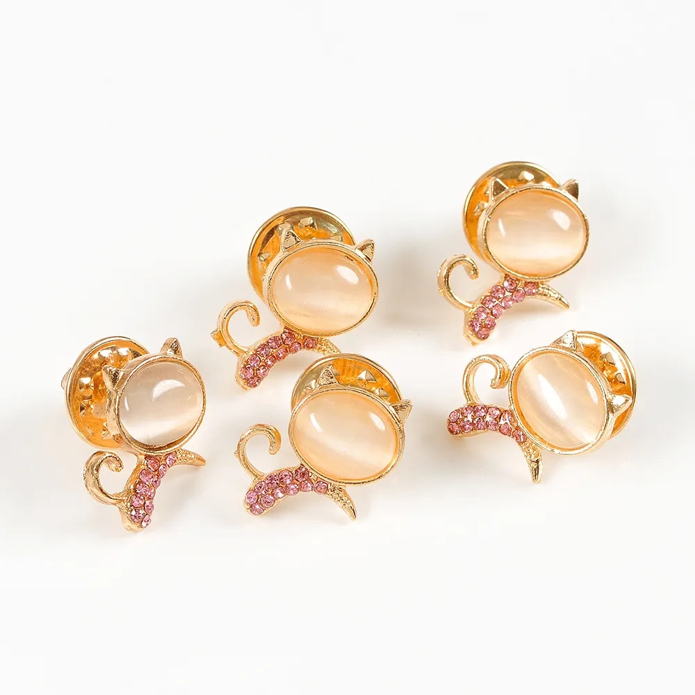 Set 5 brose martisor pisica aurie - eMAG.ro