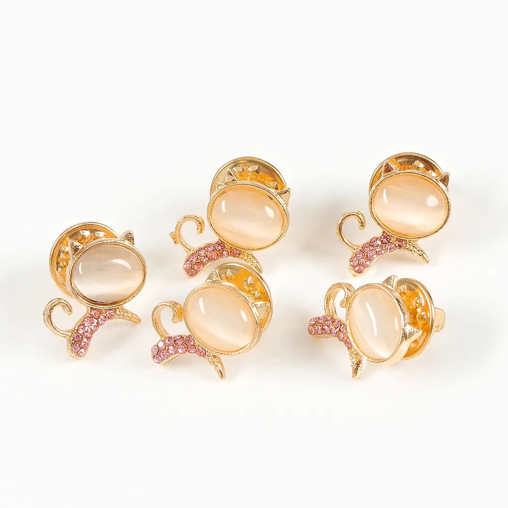 Set 5 brose martisor pisica aurie - eMAG.ro