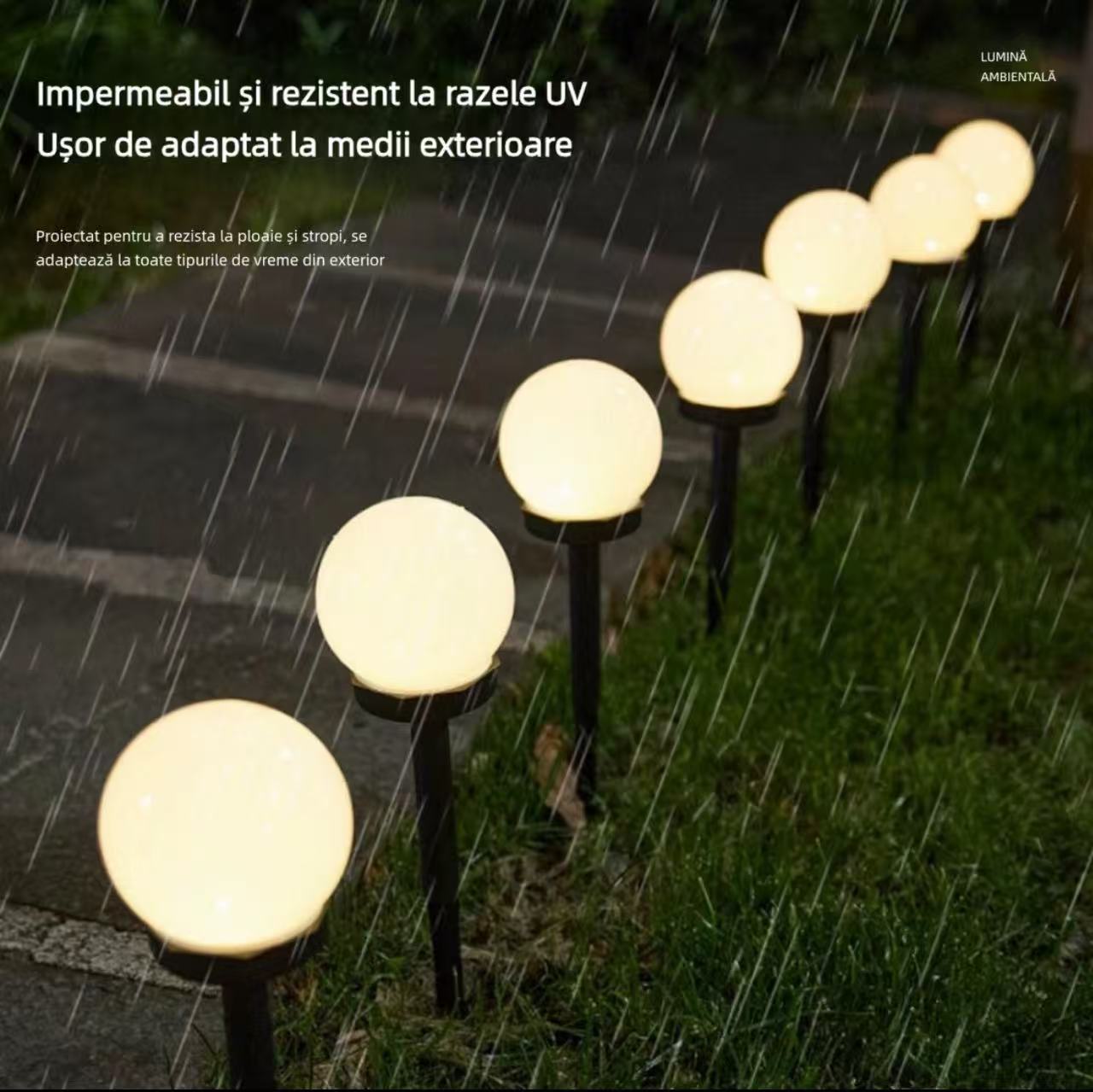 Set 2 lampi solare LED, alb, 10x10cm - eMAG.ro