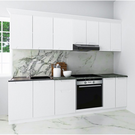 Set mobilier de bucatarie cu soft-close si fronturi MDF riflat ...