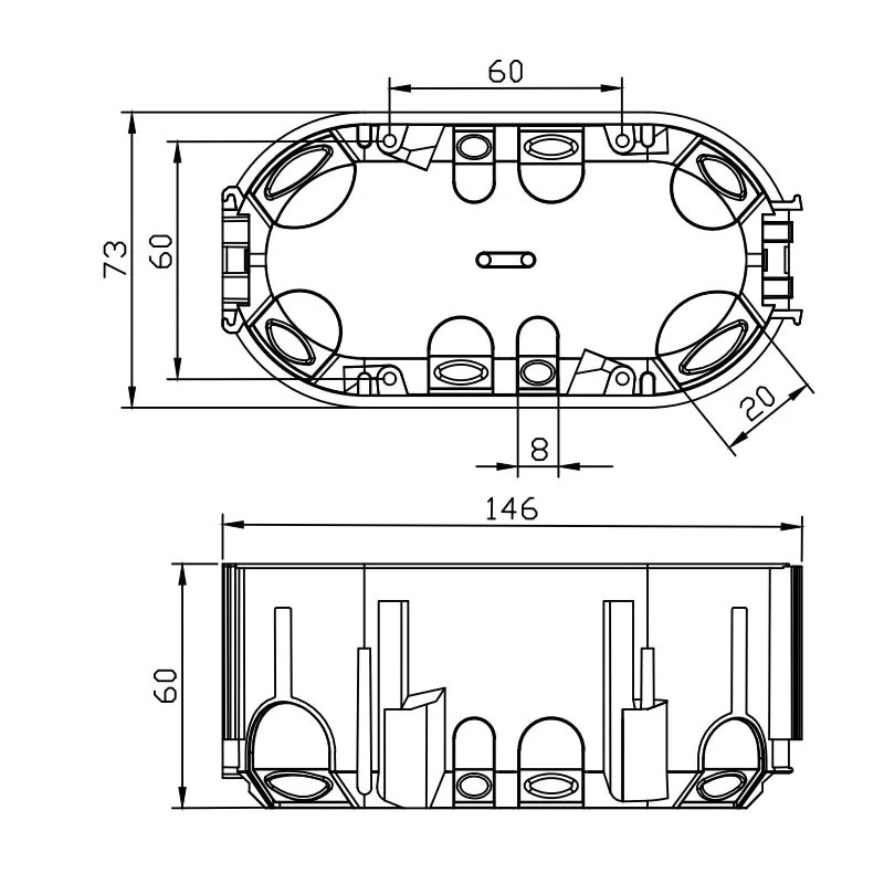 Doza de Derivatie Standart schuko 2 posturi, Set ( 5 Bucati) cu ...