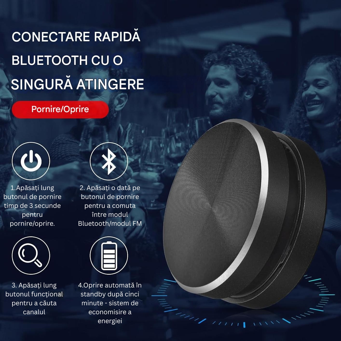 Boxa portabila mini, Zinkoo, Sunet surround cu conductie osoasa ...