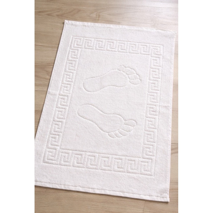 Covoras baie hotelier Greek Foot, 50×70 cm, Alb, bumbac, OEKO-TEX hotel ...