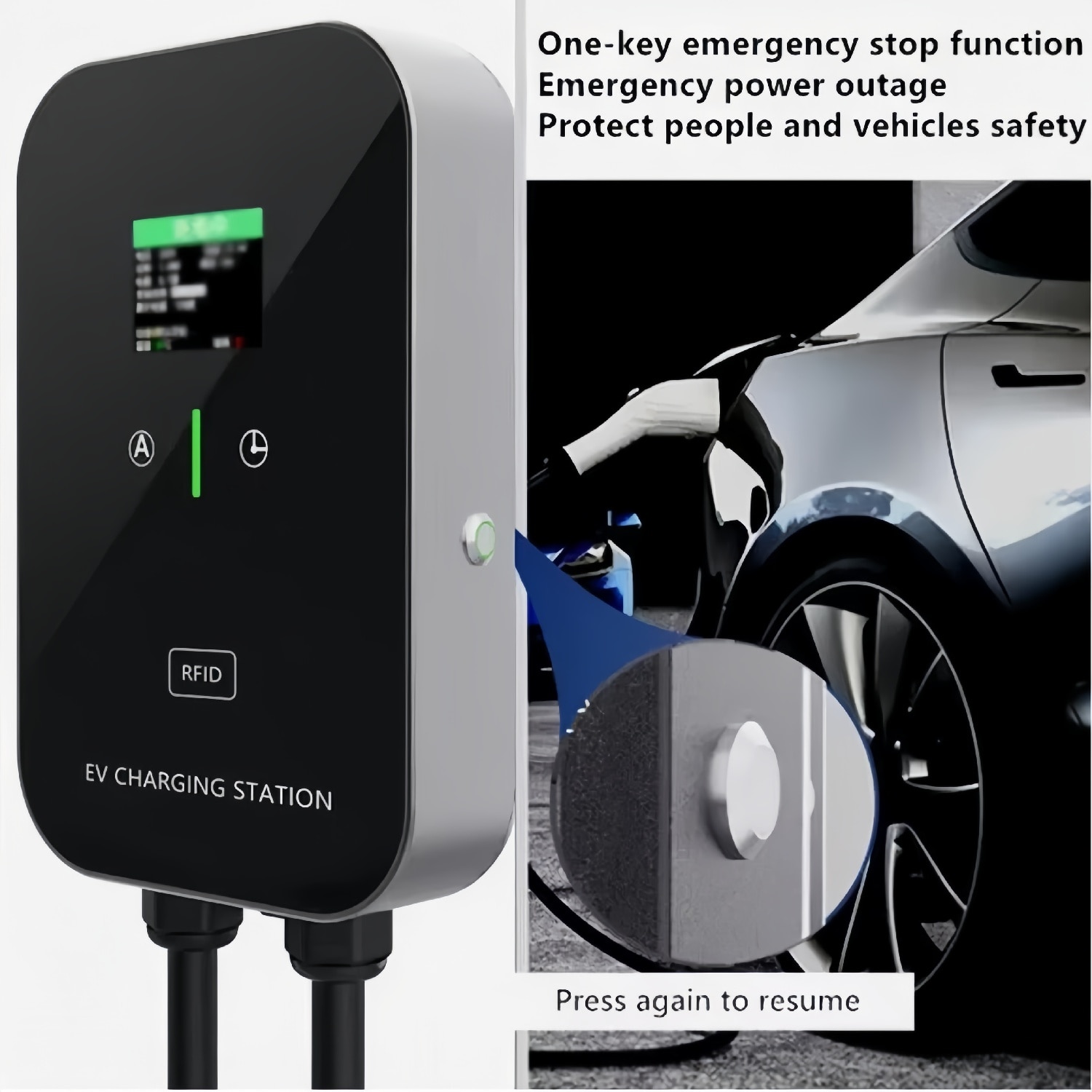 Statie de incarcare masini electrice, MOSMAOO®, 7KW 8-32A Reglabil Type ...