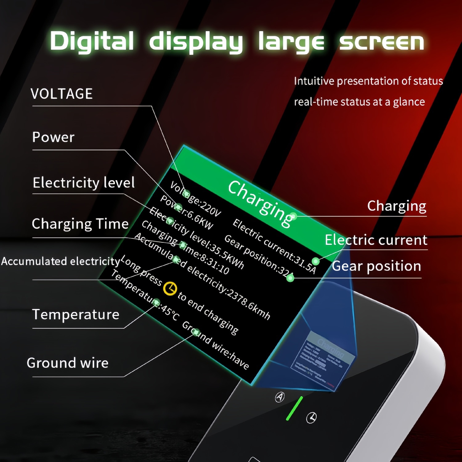 Statie de incarcare masini electrice, MOSMAOO®, 7KW 8-32A Reglabil Type ...