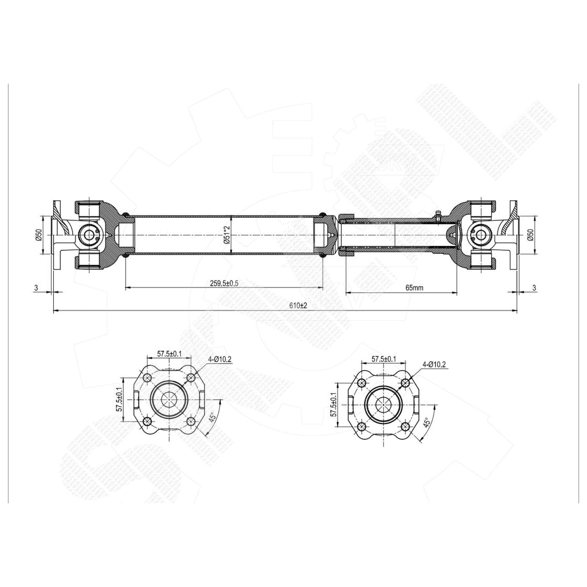 Arbore transmisie, SKV, Propshaft 76SKV159, compatibil cu NISSAN Navara ...