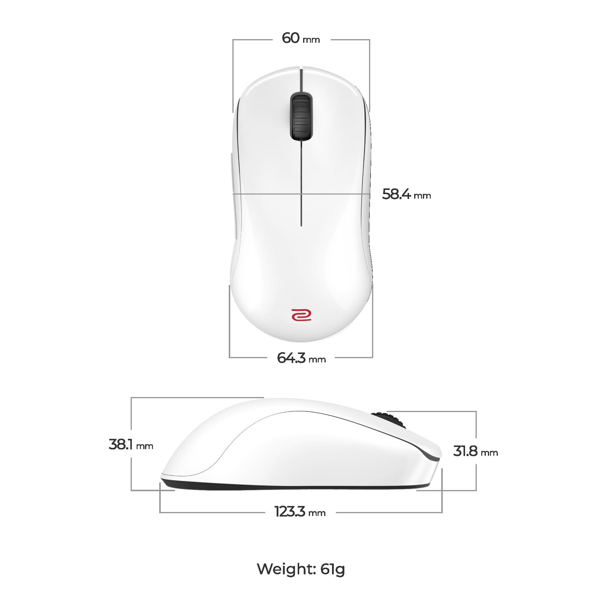 Mouse Gaming Wireless ZOWIE U2-DW 4K, 2.4G, Glossy, Alb - eMAG.ro