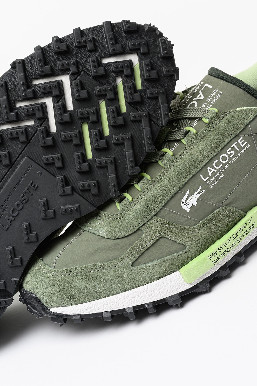 Lacoste, Pantofi sport cu garnituri de piele intoarsa Elite Active ...