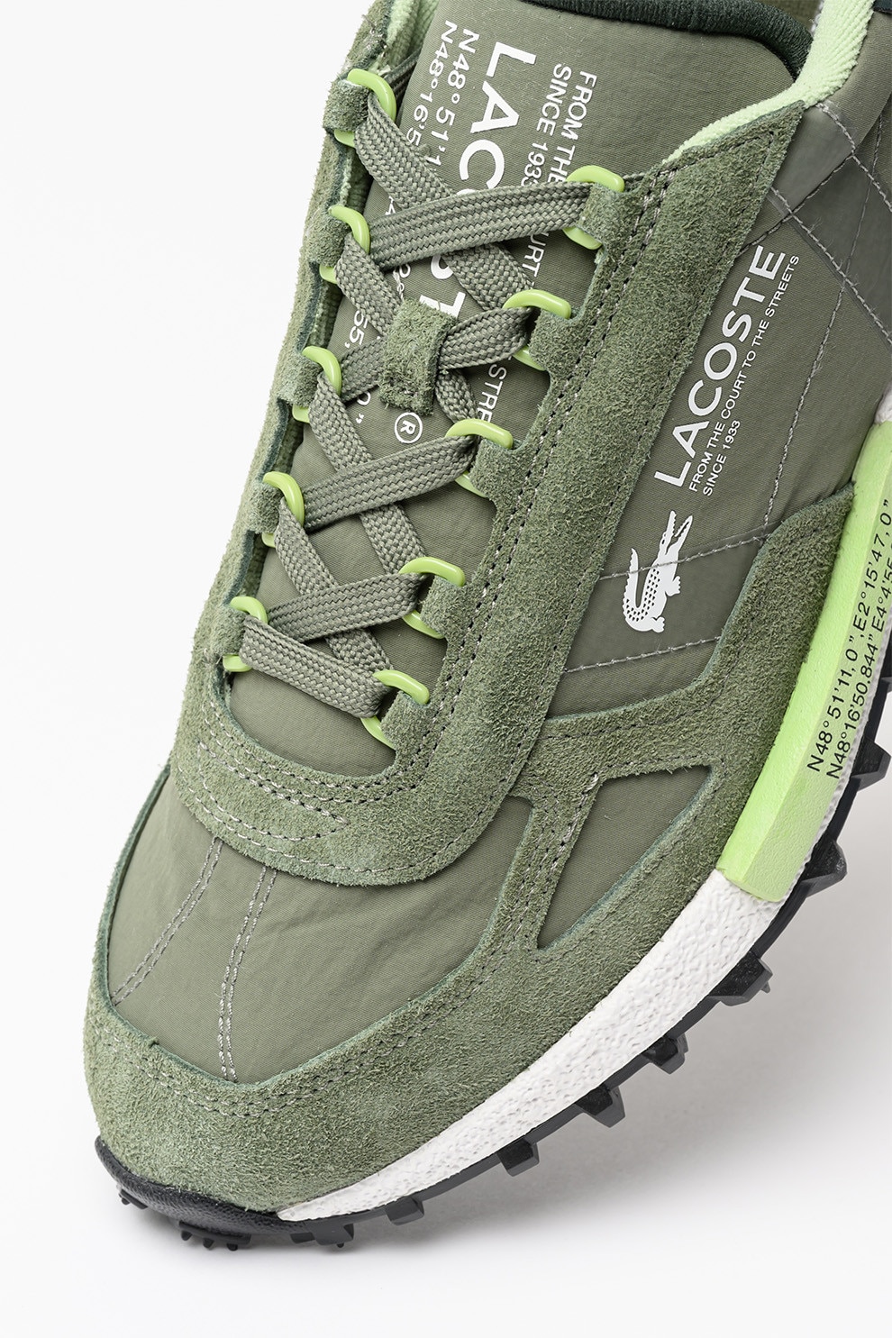 Lacoste, Pantofi sport cu garnituri de piele intoarsa Elite Active ...