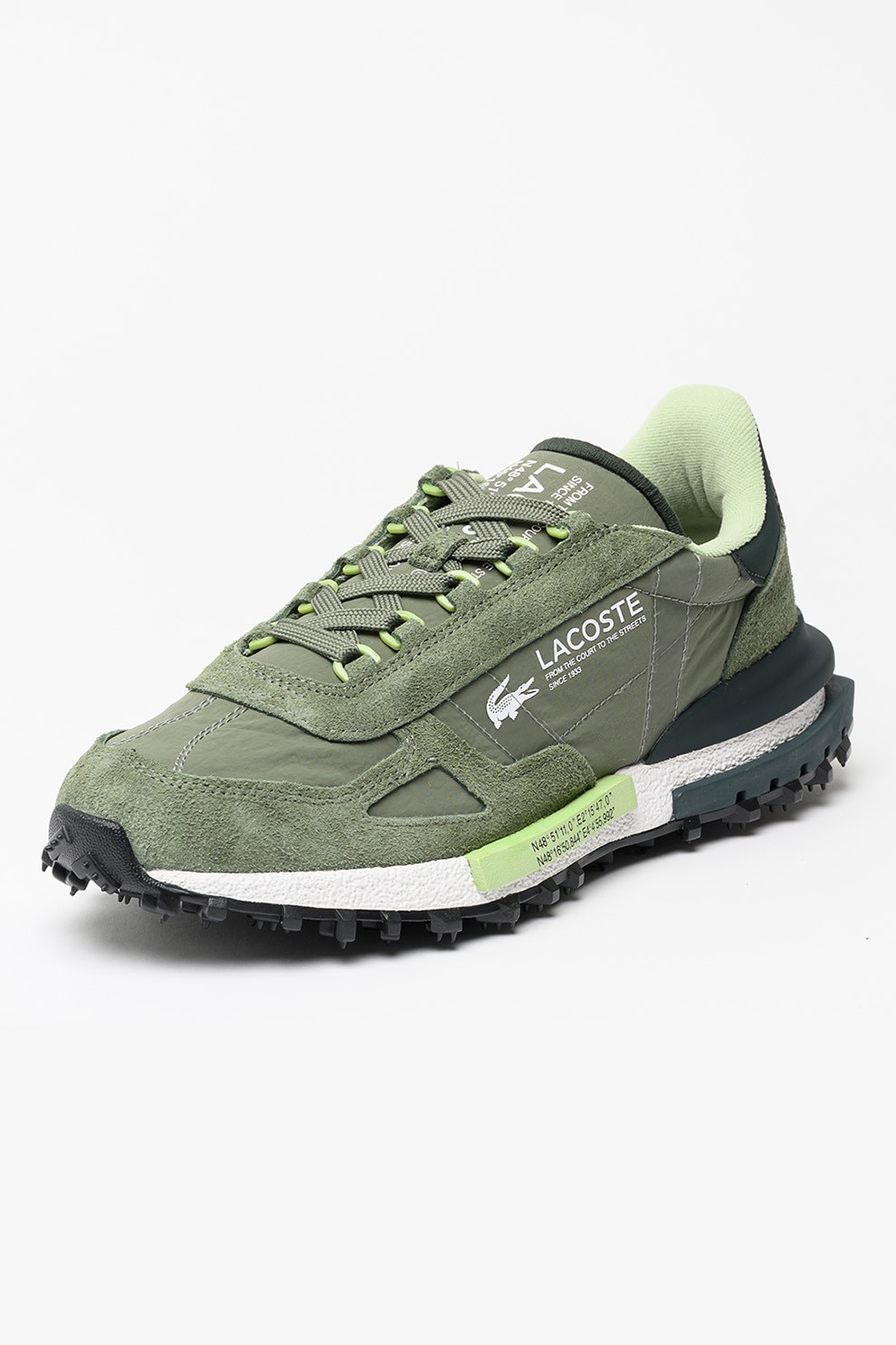 Lacoste, Pantofi sport cu garnituri de piele intoarsa Elite Active ...