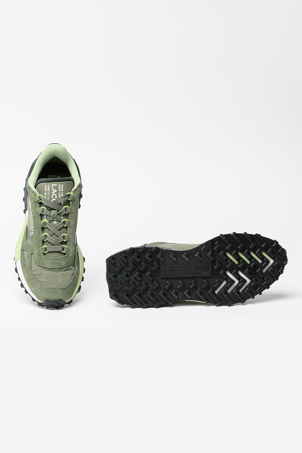 Lacoste, Pantofi sport cu garnituri de piele intoarsa Elite Active ...