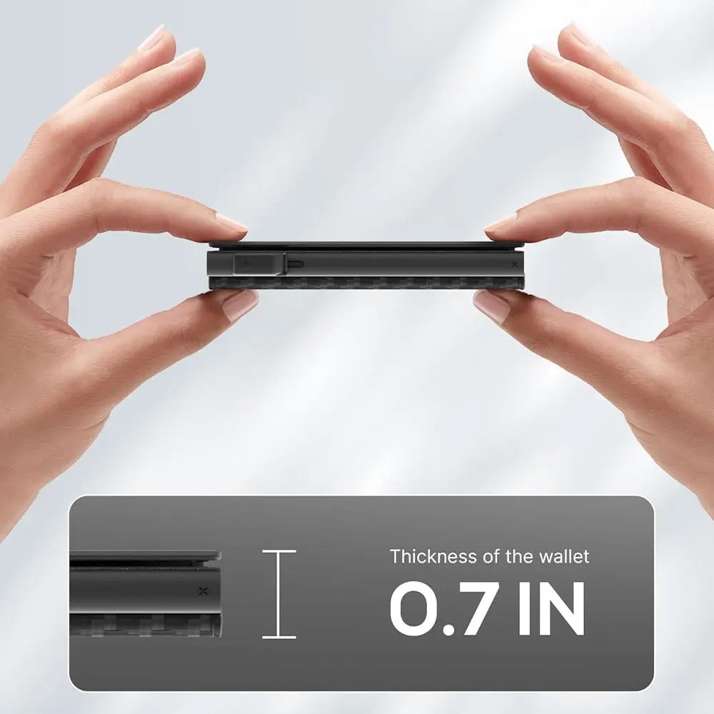 Portofel subtire din aluminiu pentru carduri, JESWO®, RFID/NFC ...