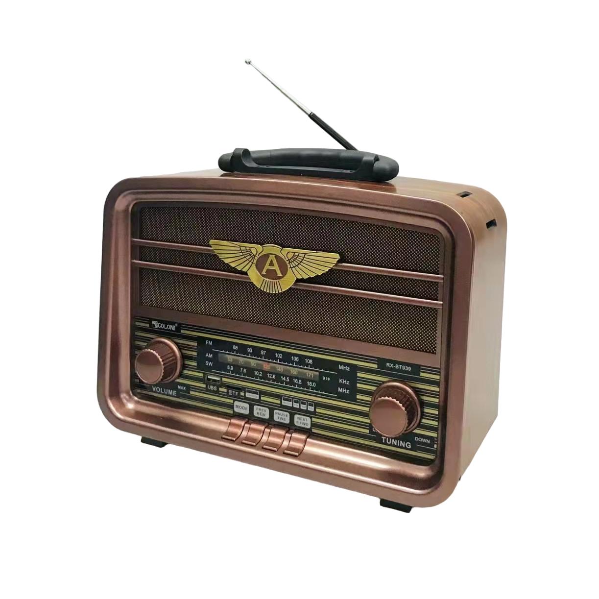 Radio portabil Elworld KK-222BT retro 3 benzi, Bluetooth, player MP3 ...