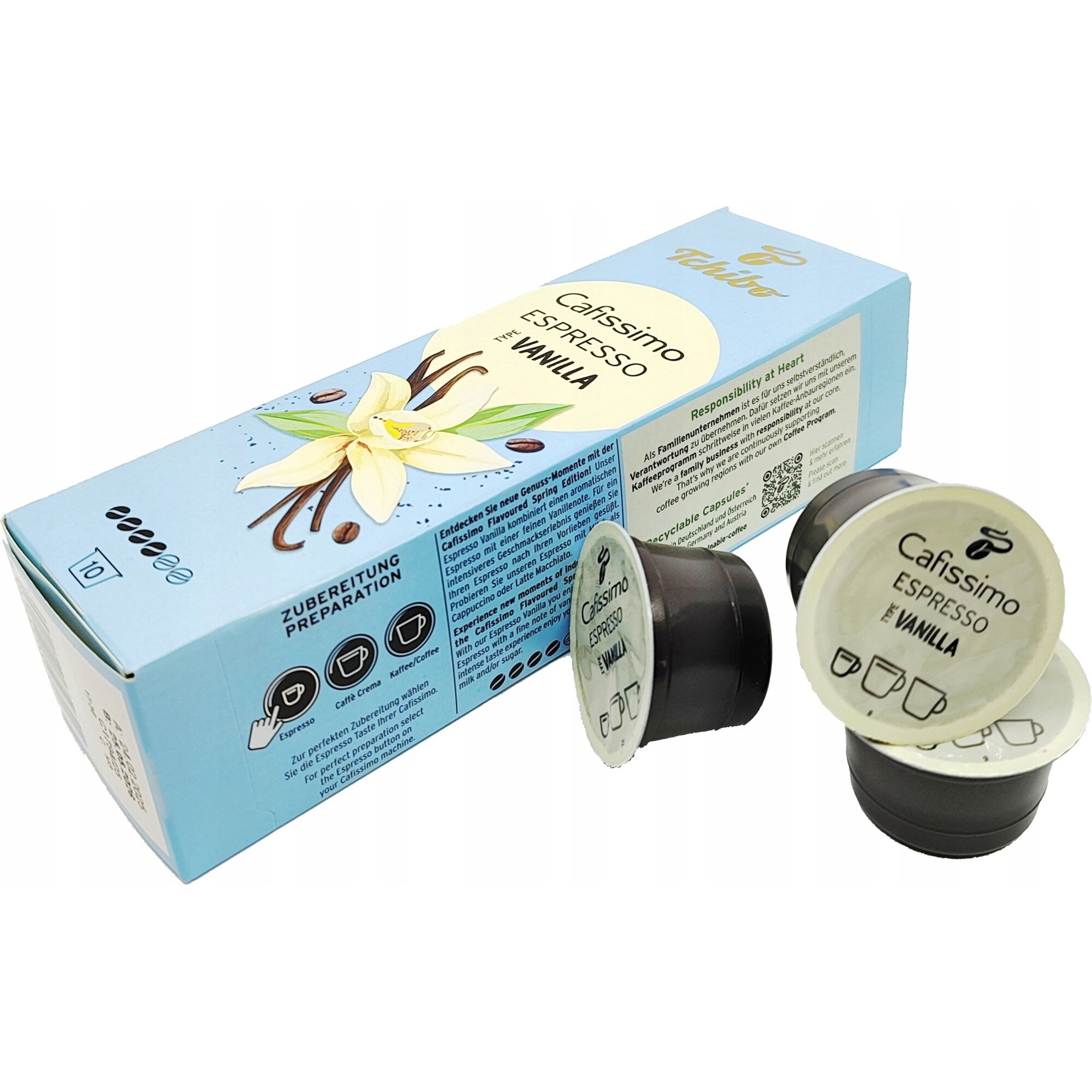 Capsule cafea Tchibo Cafissimo Espresso Vanilie, set 8 x 10 buc, 70g ...