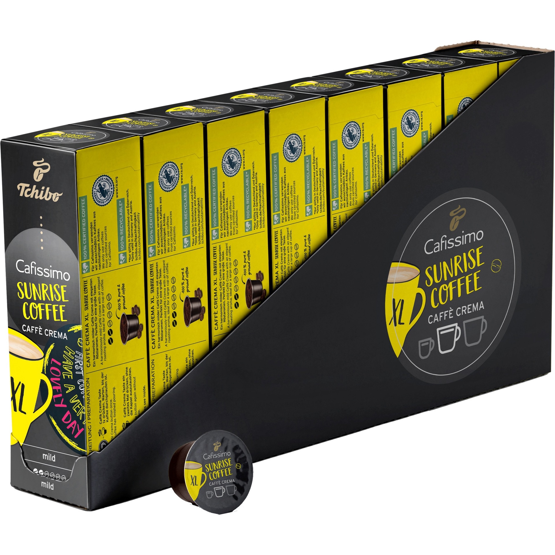 Capsule cafea Tchibo Cafissimo Caffe Crema XL, set 80 capsule, amestec ...