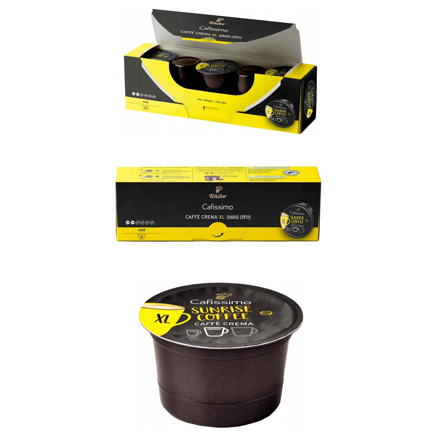 Capsule cafea Tchibo Cafissimo Caffe Crema XL, set 80 capsule, amestec ...