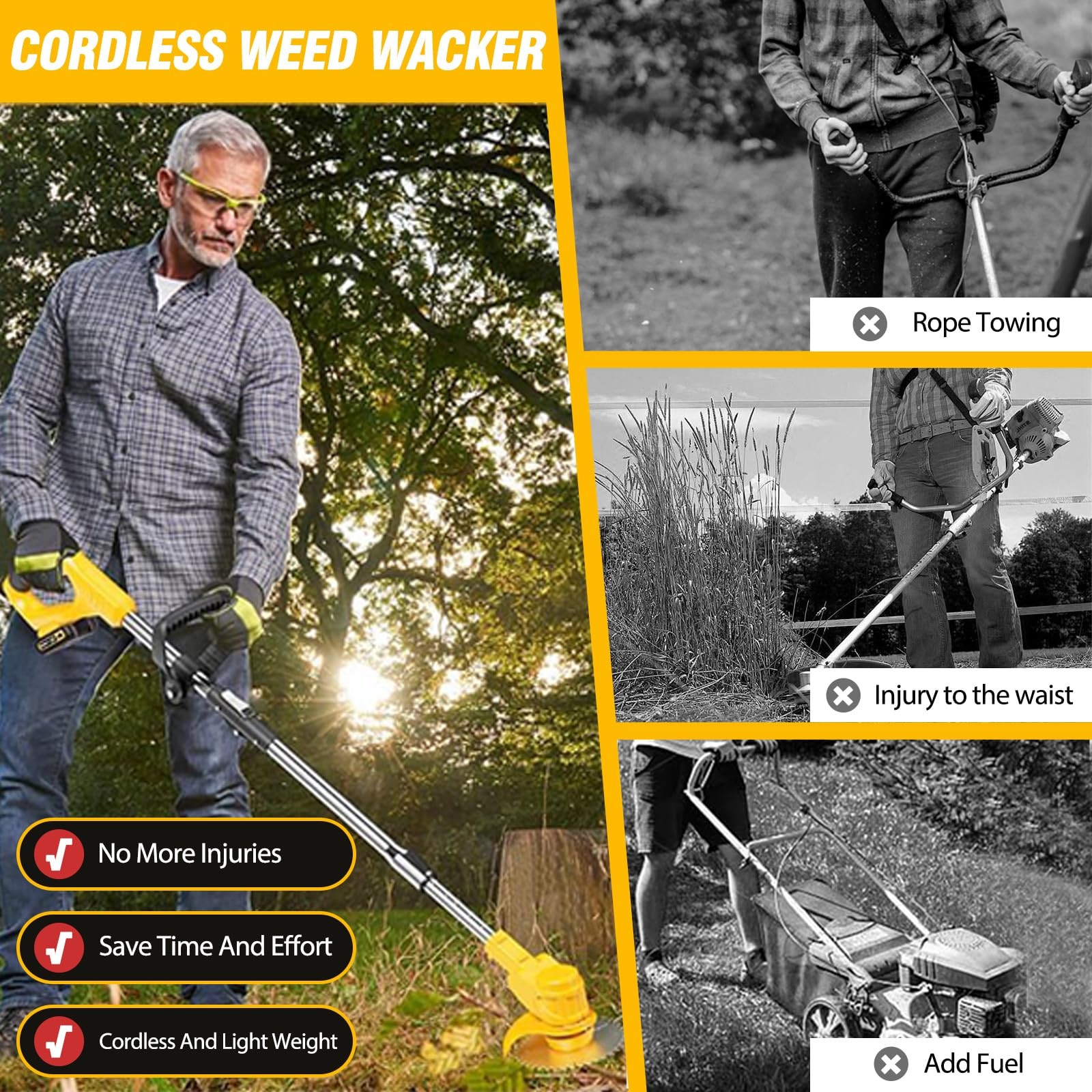 Masina de tuns iarba SRIYGOI, fara fir, 3 in 1, 33cm, cu 3 tipuri de ...