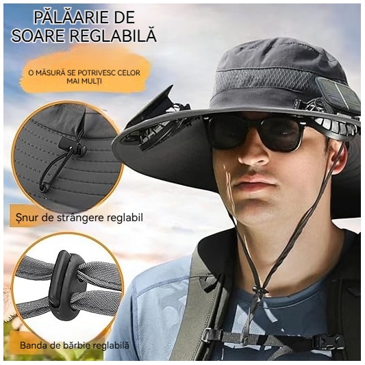 Palarie de soare, YSBER®, Sapca de soare cu doua ventilatoare ...