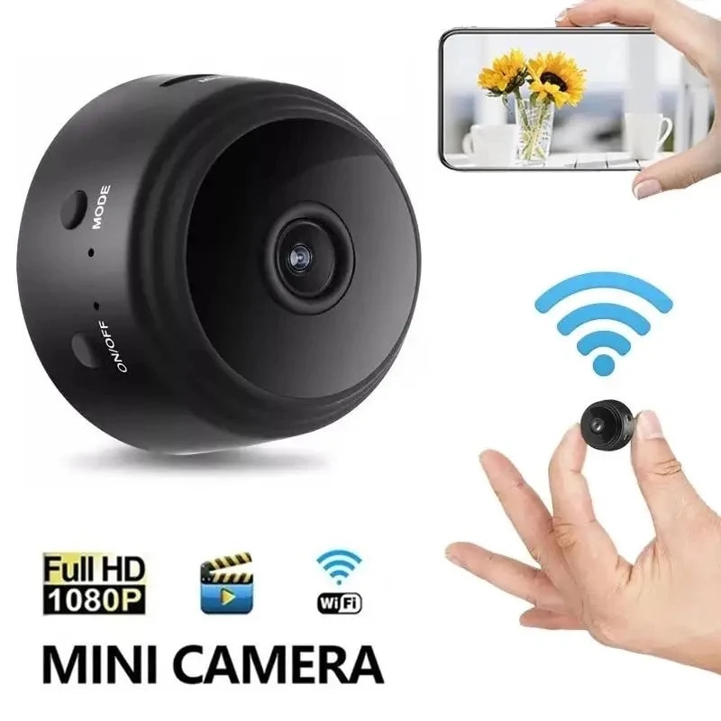 Camera de supraveghere mini WiFi 1080P, detectie miscare, viziune ...
