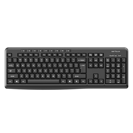 Tastatura wireless Serioux, 104 taste + 9 taste rapide, ABS, switch ...