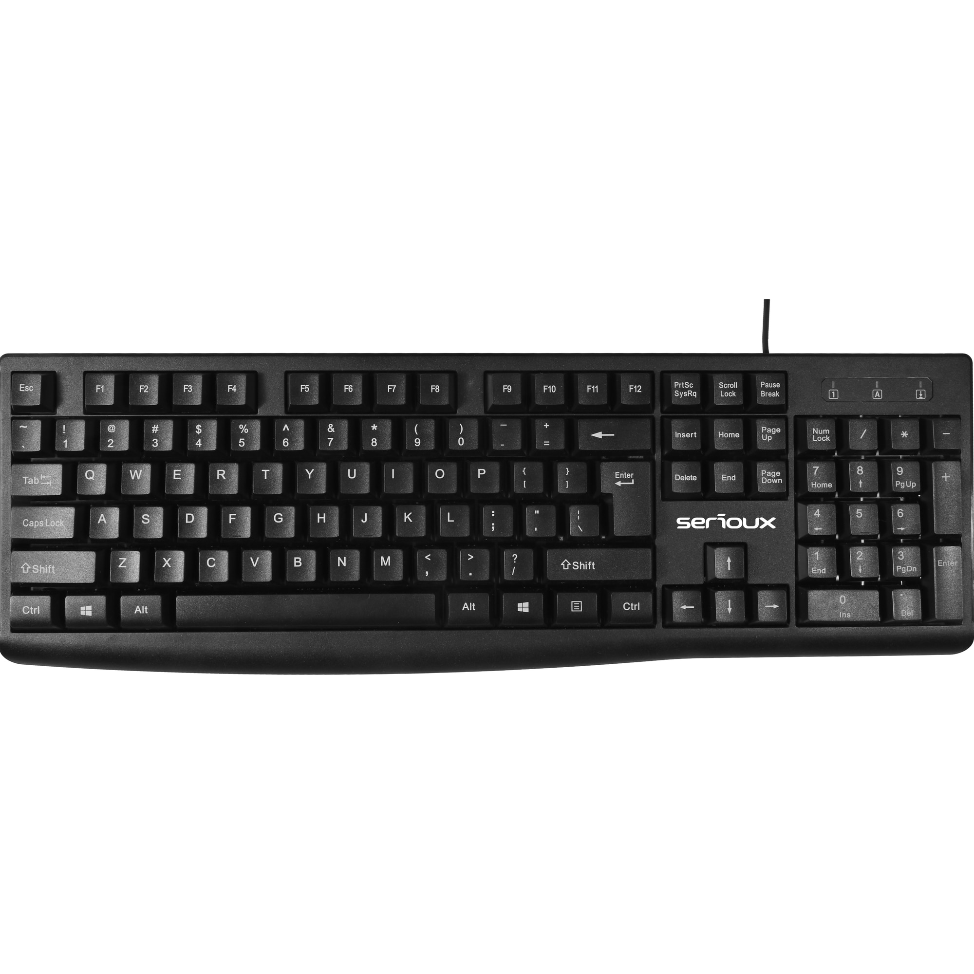 Kit Tastatura + Mouse Serioux cu fir, USB, 104 taste, material ABS, US ...