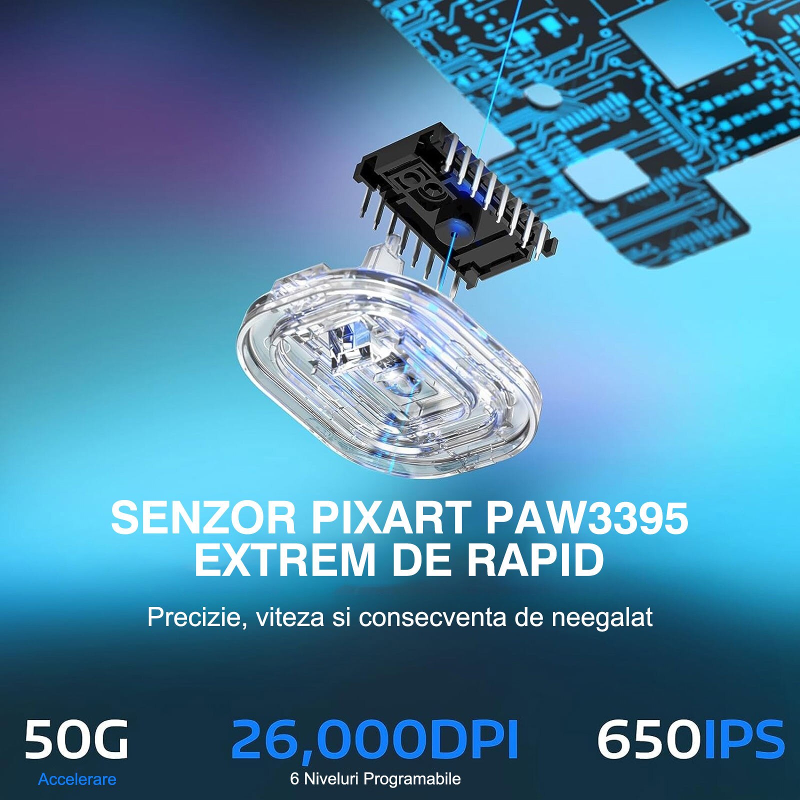 Mouse Gaming Wireless ATTACK SHARK X3, Conectivitate ultra-rapida in ...