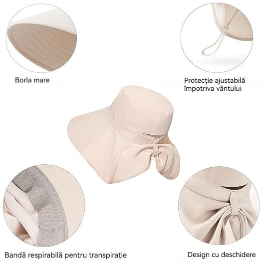 Palarie de soare, YSBER®, Protectie UV, Circumferinta capului 54–58 cm ...