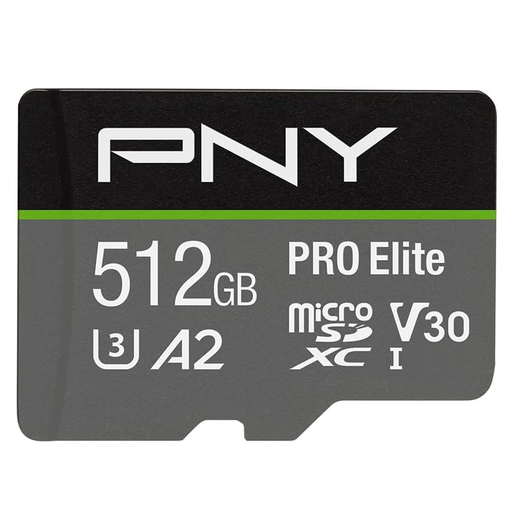 Card memorie microSDXC PNY 512GB UHS-I A2, adaptor SD, 100MB/s, clasa ...