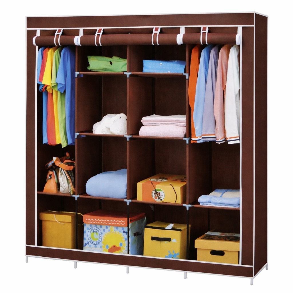 Dulap textil portabil pentru imbracaminte cu 10 rafturi de depozitare ...