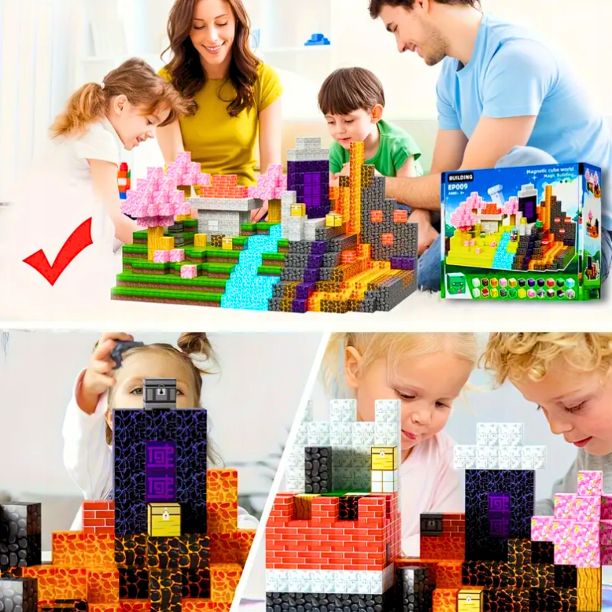 Set de constructie magnetic Module World, 300 piese, 2x2cm, multicolor ...
