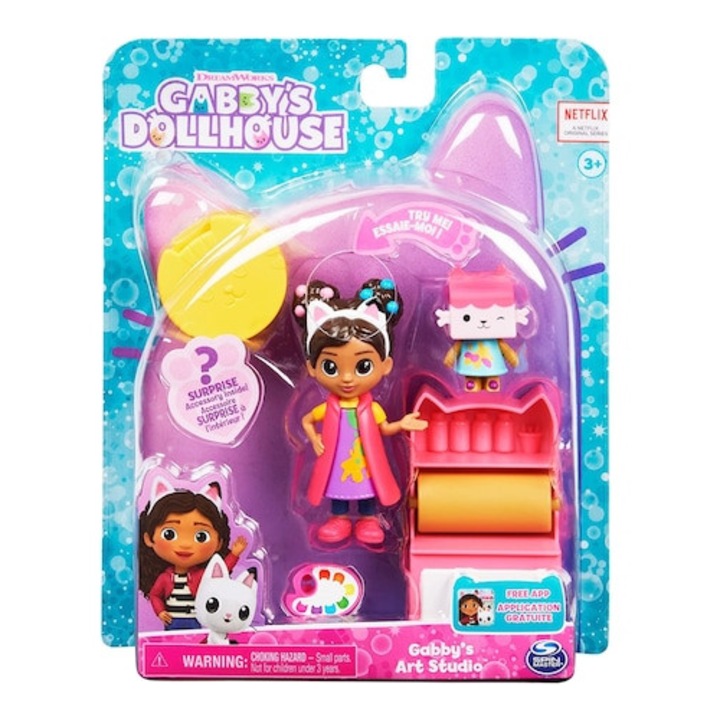 Set 3 figurine interactive Gabby's Dollhouse Art Studio cu accesorii, 3 ...