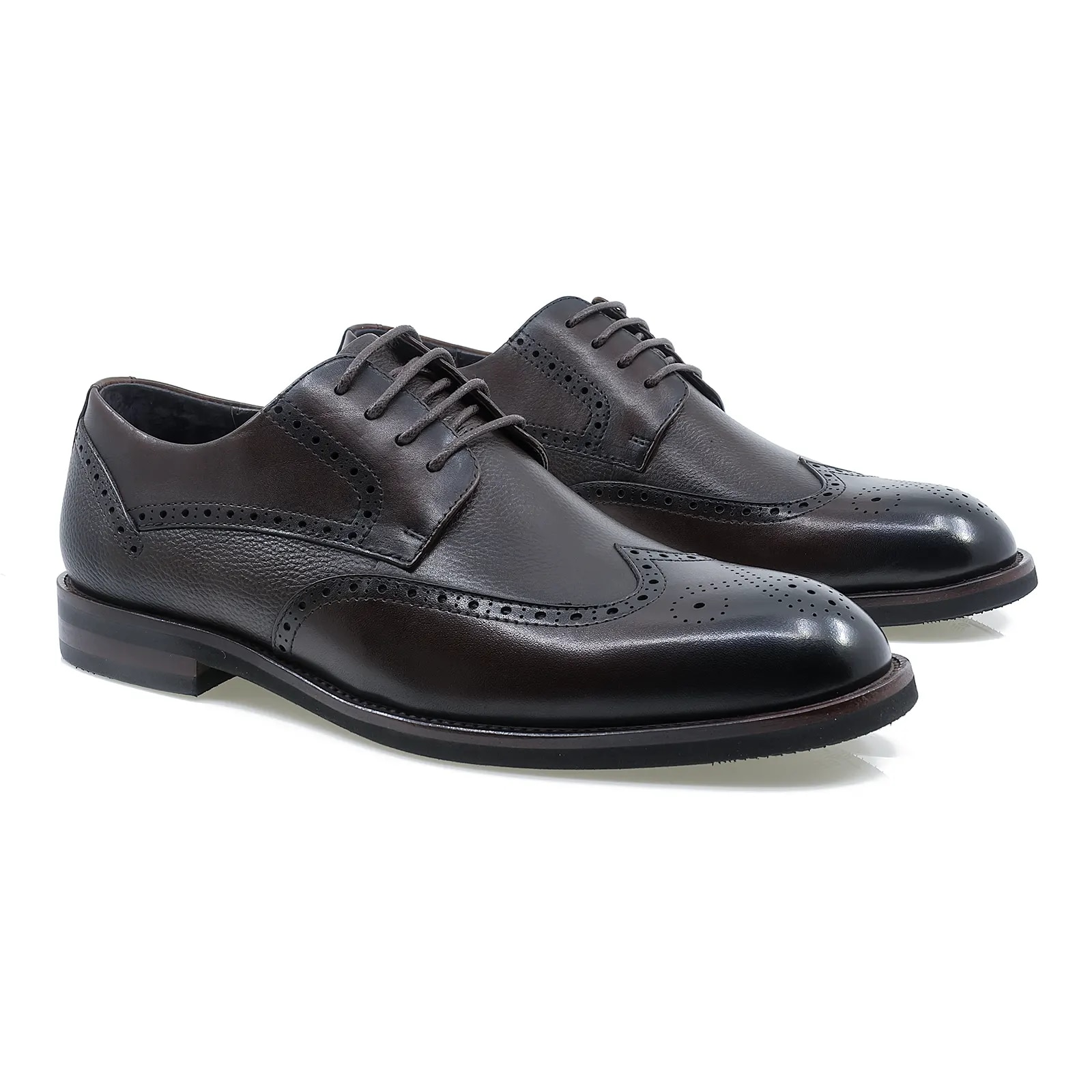 Pantofi barbati eleganti, Goretti, piele naturala, maro, 45 - eMAG.ro