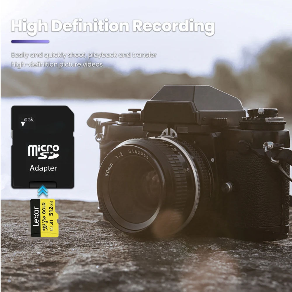 Card de memorie MicroSDXC Lexar 512GB, UHS-I, U3, A1, cu adaptor SD ...