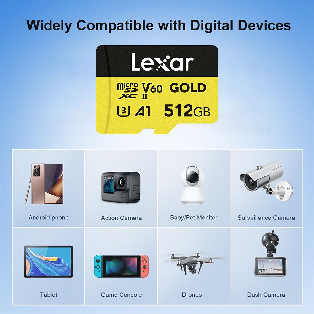 Card de memorie MicroSDXC Lexar 512GB, UHS-I, U3, A1, cu adaptor SD ...