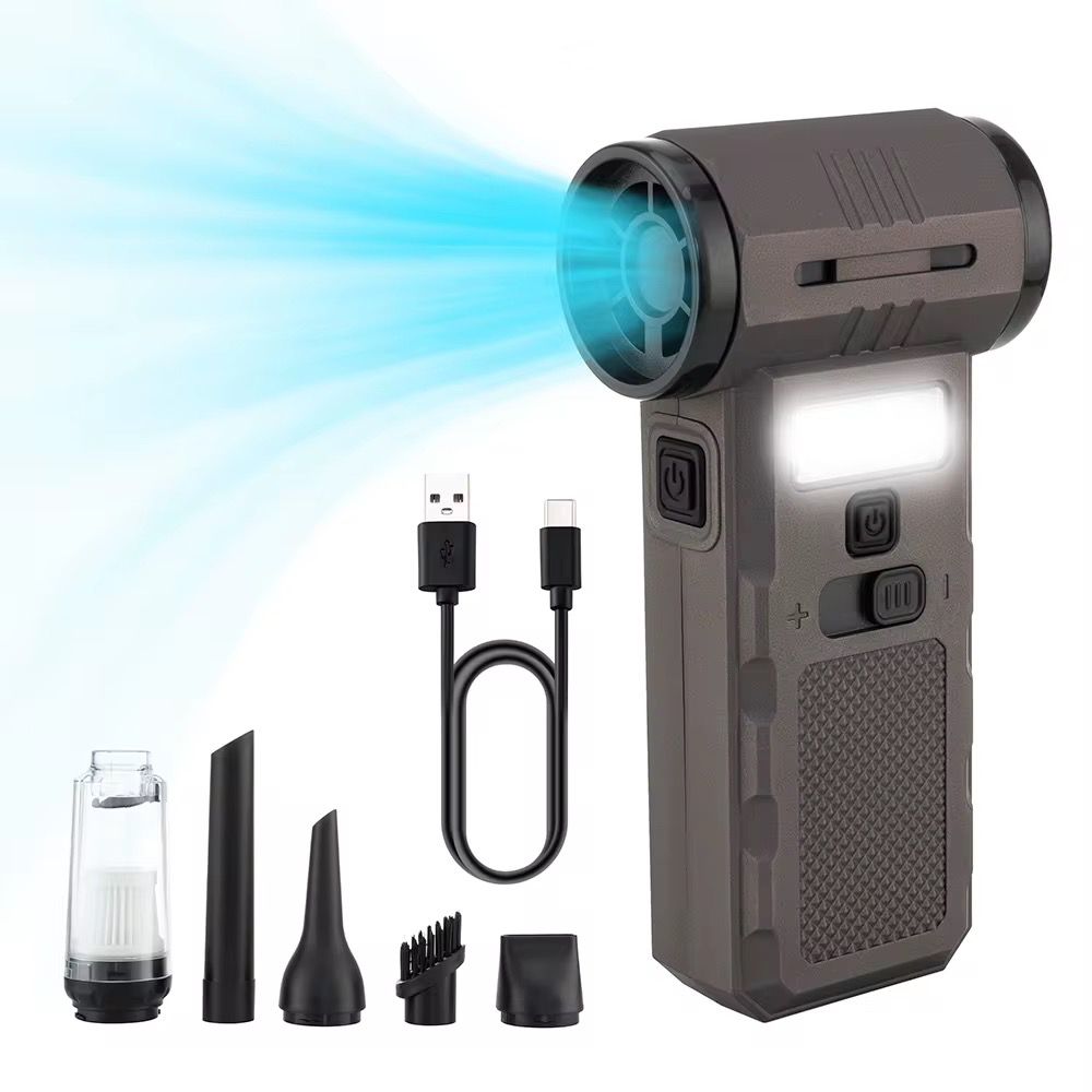 Mini Aspirator si Suflanta, 8 in 1, cu Lanterna LED – Putere Turbo 130 ...