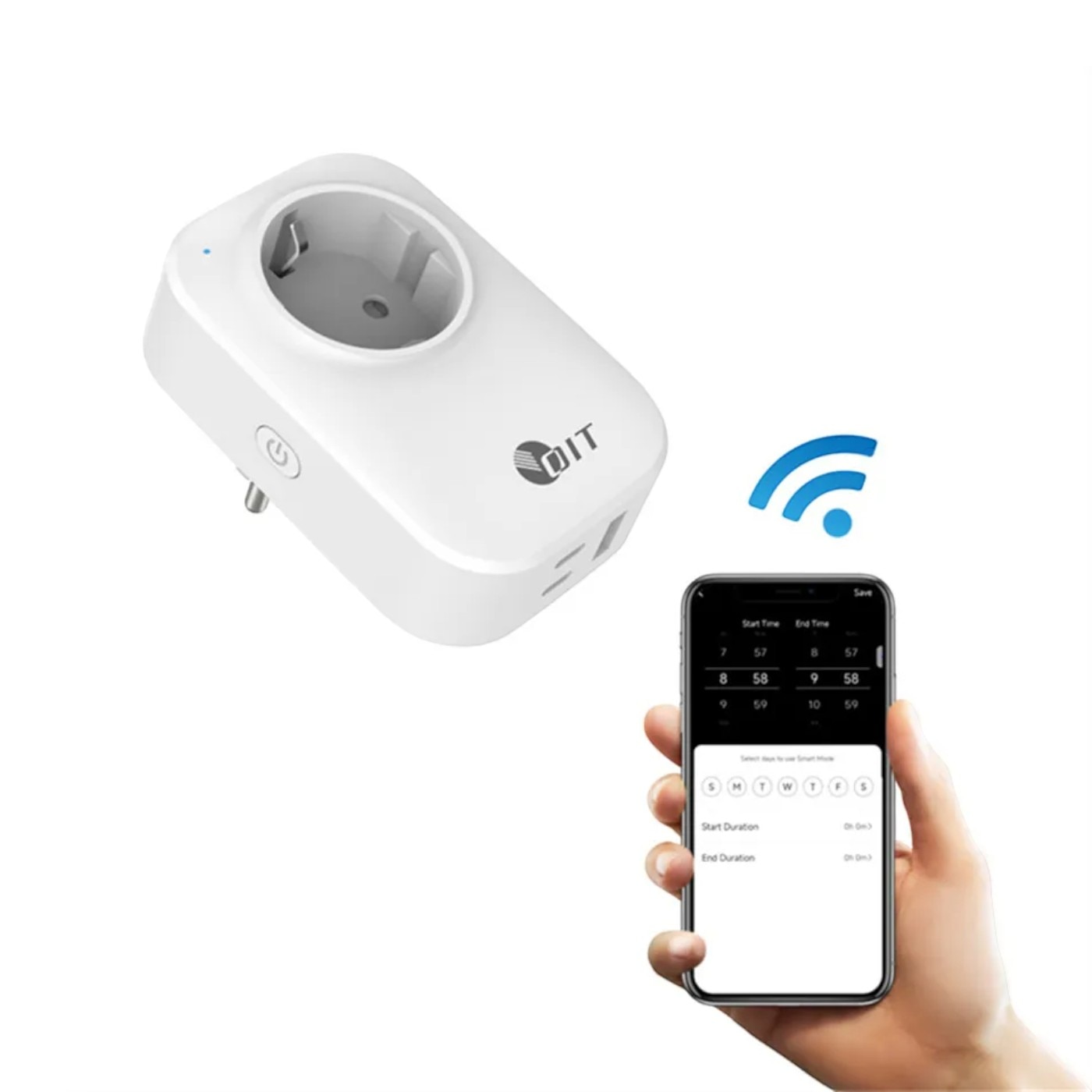 Priza inteligenta SMARTPLUG EA9 WiFi, 16A, 3680W, control Tuya ...