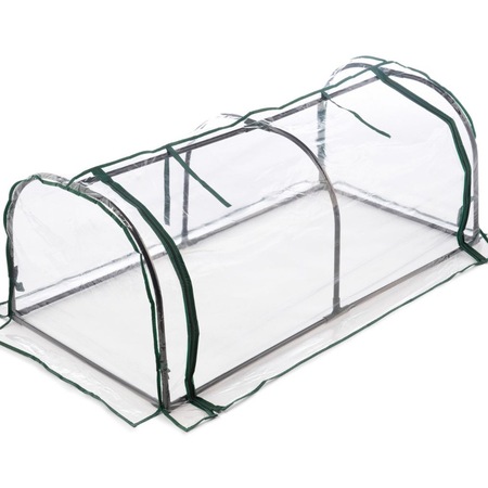 Minisera tip tunel Gardenline, PVC, 130 x 60 x 50 cm, Transparent/Verde ...