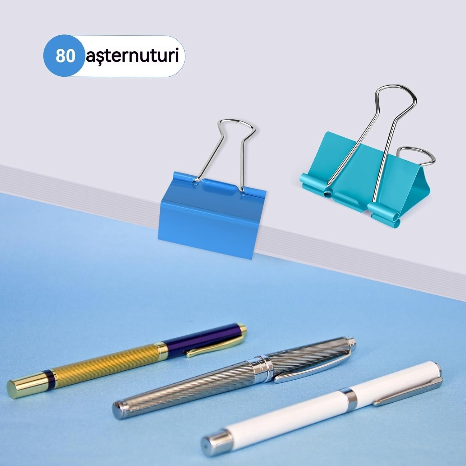 Set 24 clipsuri medii Kengege, 32mm, colorate, pentru birou - eMAG.ro