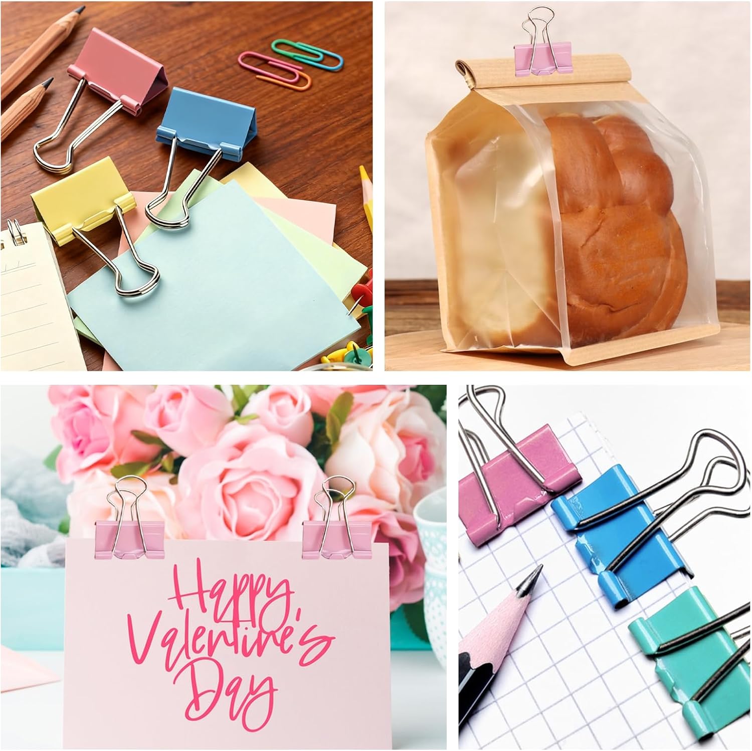 Set 24 clipsuri medii Kengege, 32mm, colorate, pentru birou - eMAG.ro