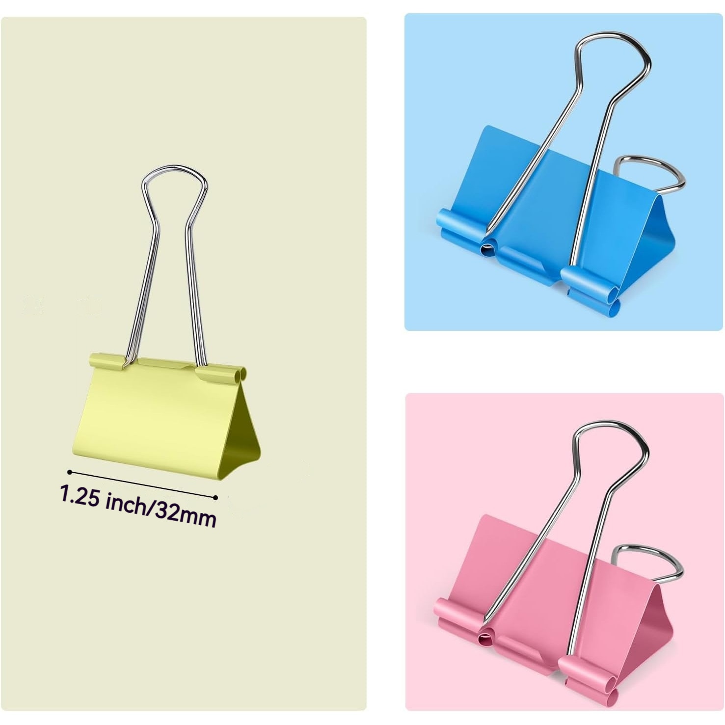 Set 24 clipsuri medii Kengege, 32mm, colorate, pentru birou - eMAG.ro