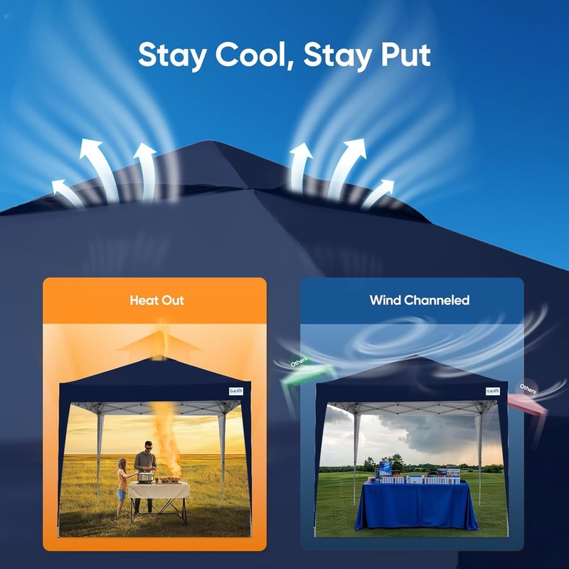 Quictent Pavilion 3x3m Impermeabil Pavilion pliabil Stabil Rezistent la ...